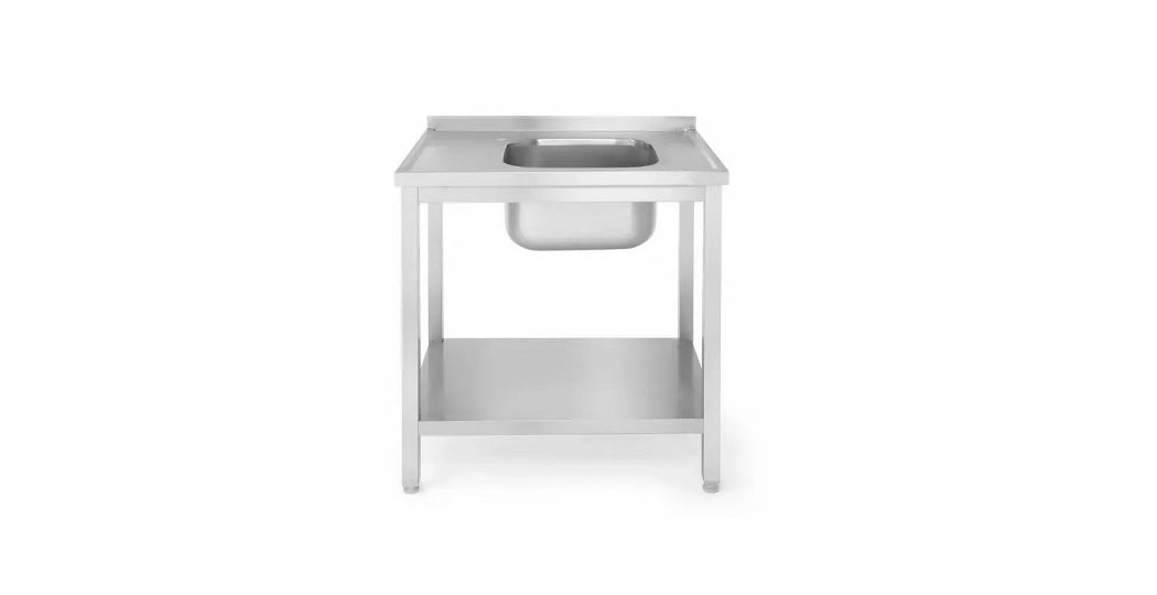 Rustfri vask med hylle - for selv montering Kitchen Line – Gastroshop.no